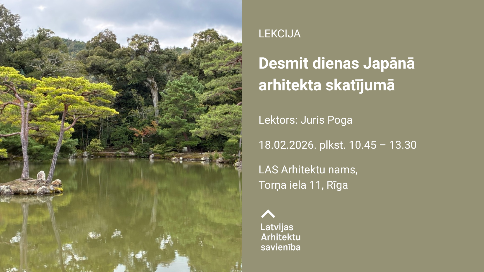 Lekcija "Desmit dienas Japānā arhitekta skatījumā" 18. februārī - Latarh